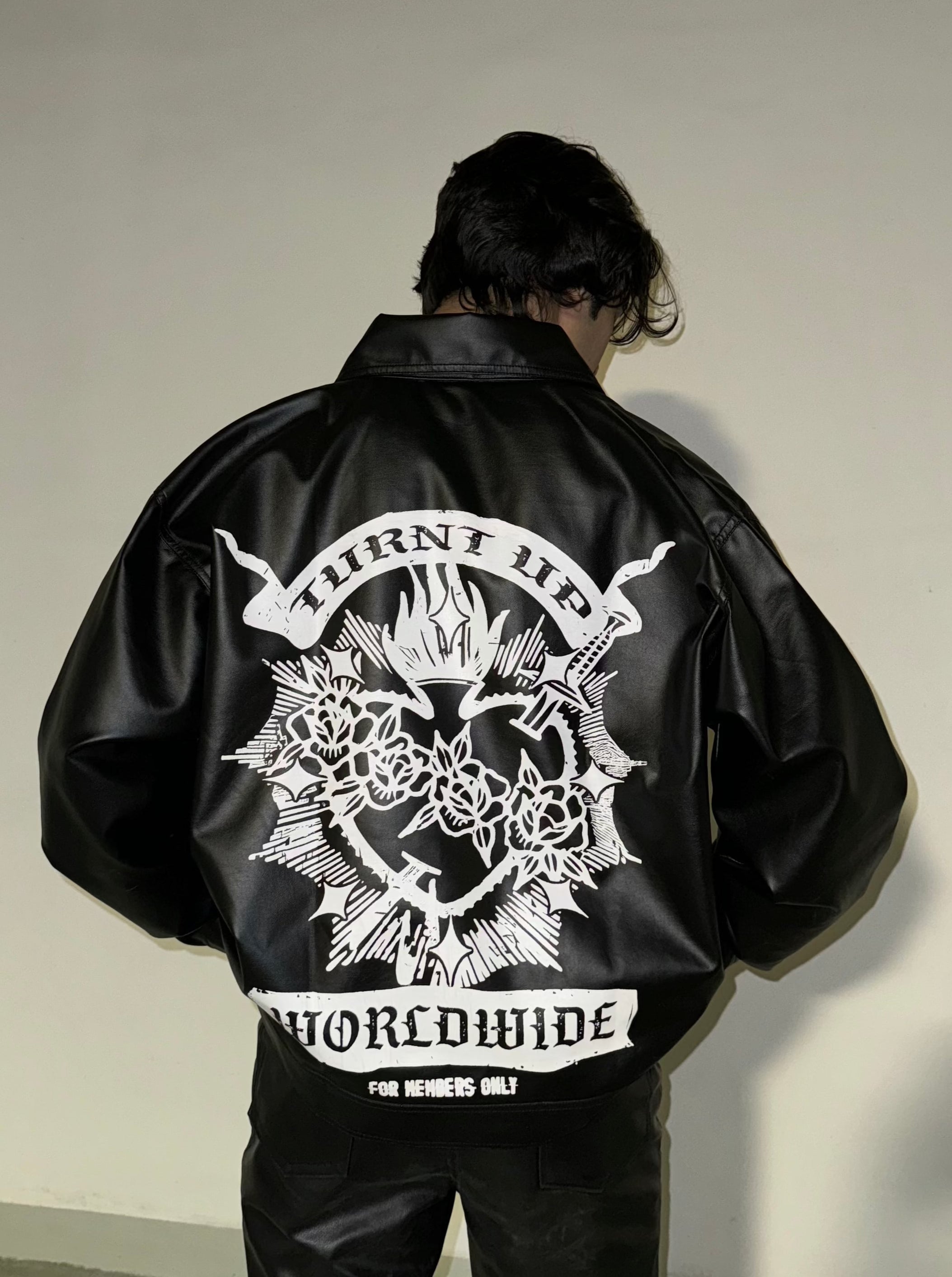 EA BLACK LEATHER JACKET – TURNT UP CLOTHING